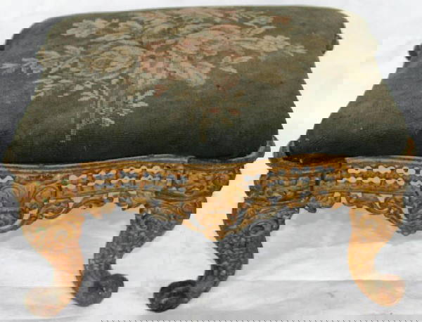 Fancy Victorian Cast Iron Foot Stool