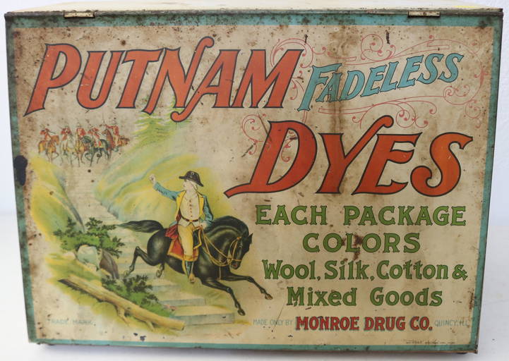 Putnam Fadeless Dye, Litho Tin Cabinet, Sign On 2