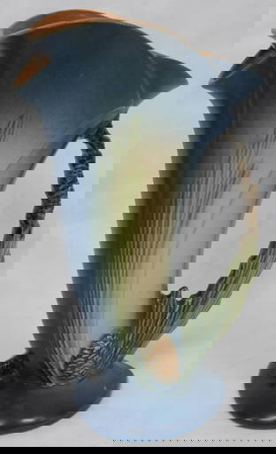 Roseville Blue Pinecone Handled Pitcher, #485, No