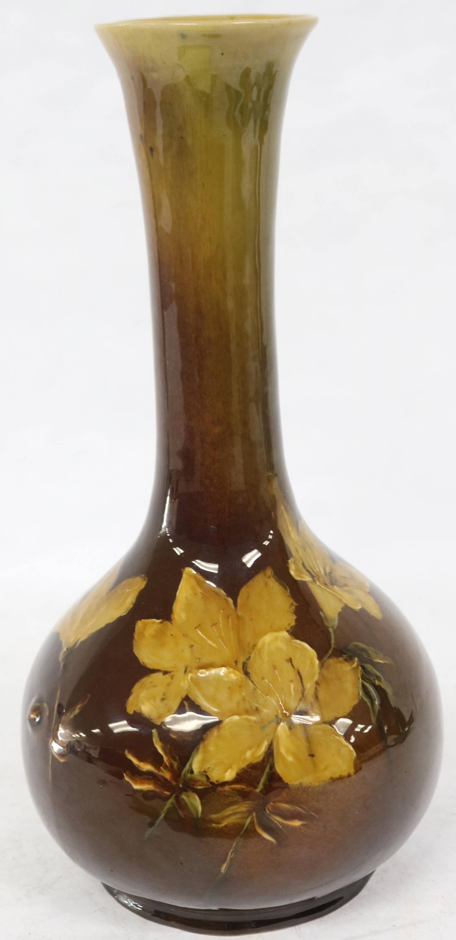 Lon Huda Vase, Standard Glaze, Floral Design, 12 Auction