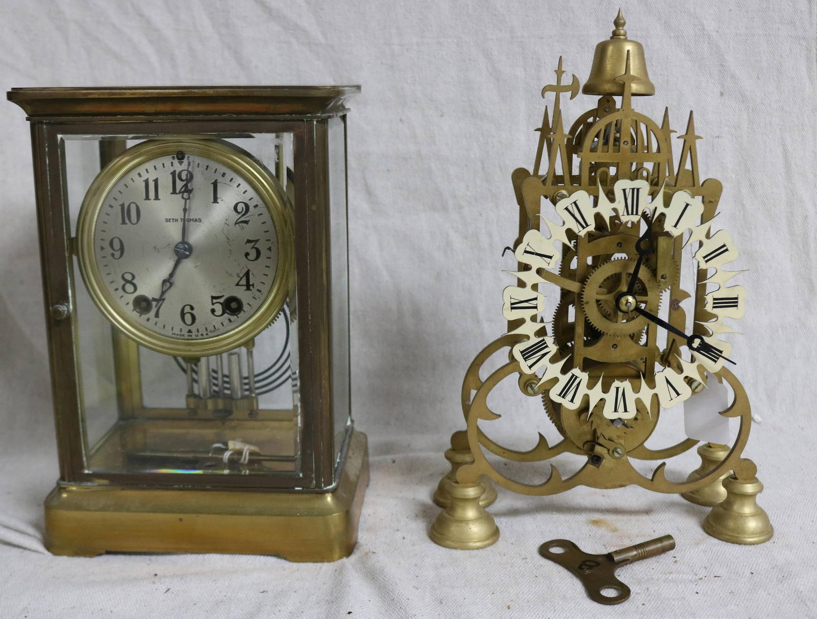 2 Brass Clocks, Seth Thomas Crystal Regulator 9 - May 31, 2025 | Turkey ...