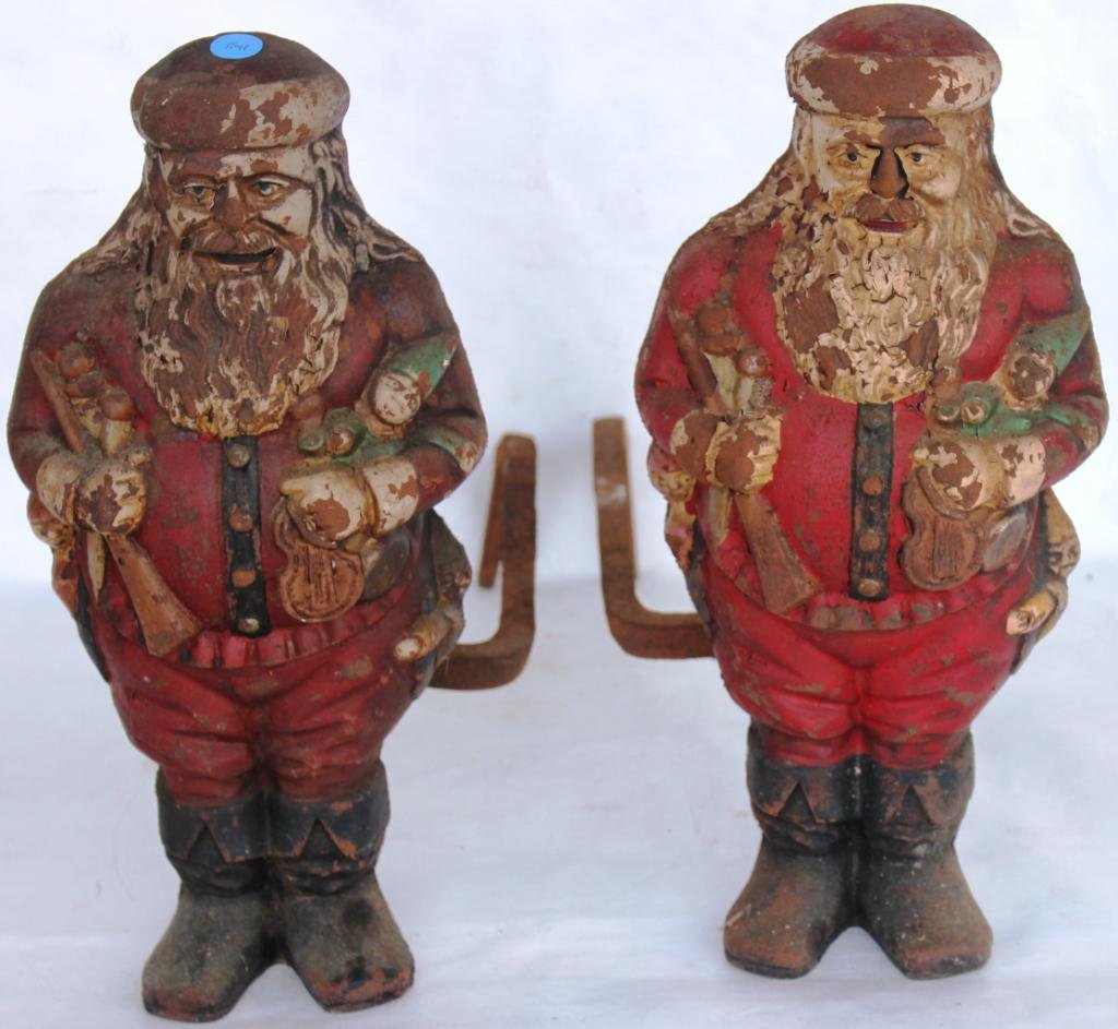 PAIR OF CAST IRON SANTA CLAUS ANDIRONS, - Sep 21, 2013 | Turkey Creek ...