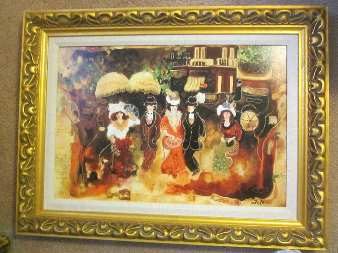 Zule"coffee House 11"framed Giclee On Canvas