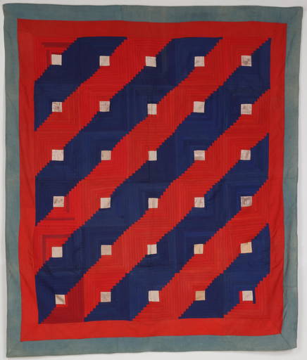 Amish Log Cabin Straight Furrow Quilt