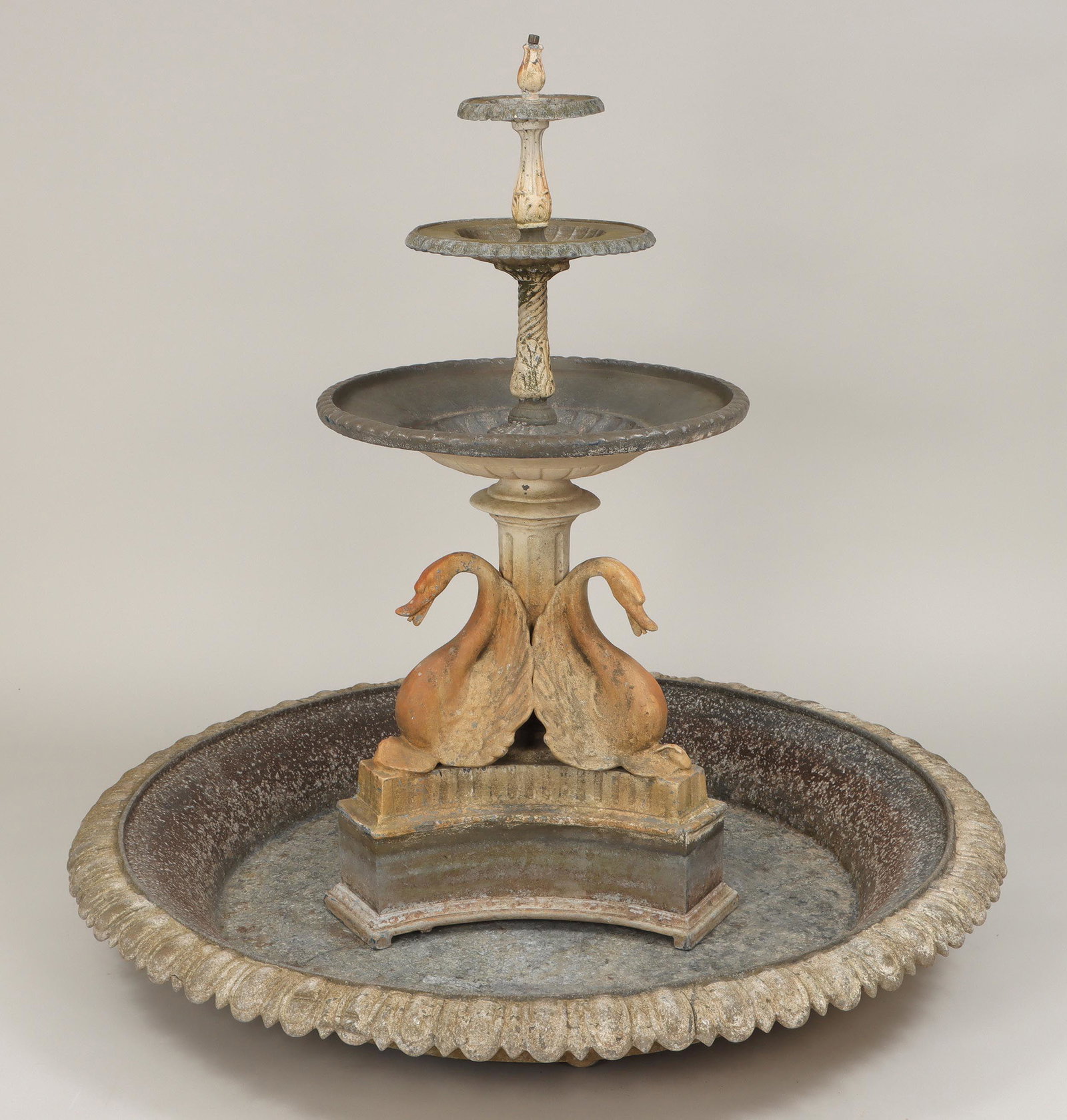 Large Triple Tiered Lead Fountain
