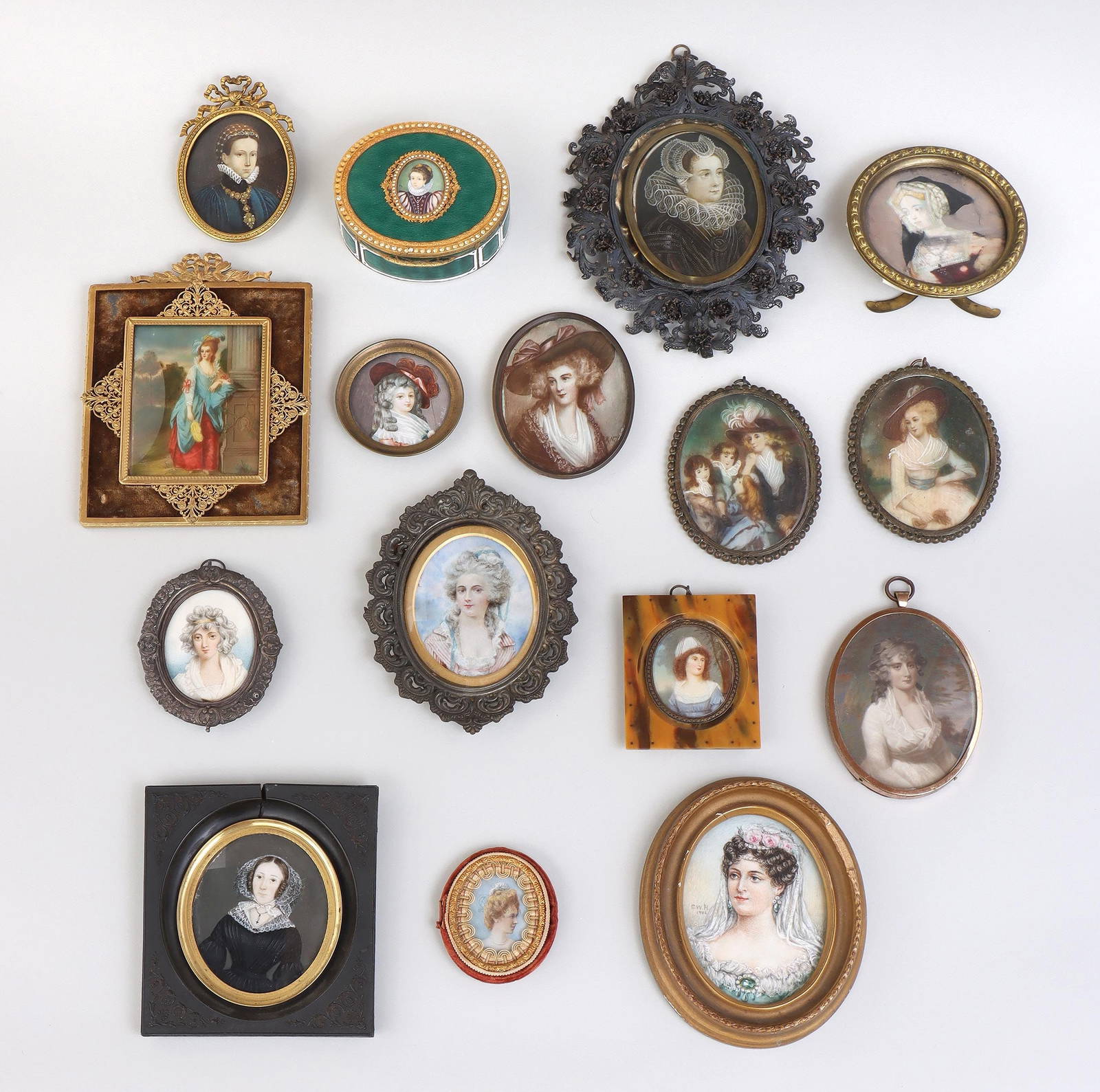Group Of (16) Portrait Miniatures Auction
