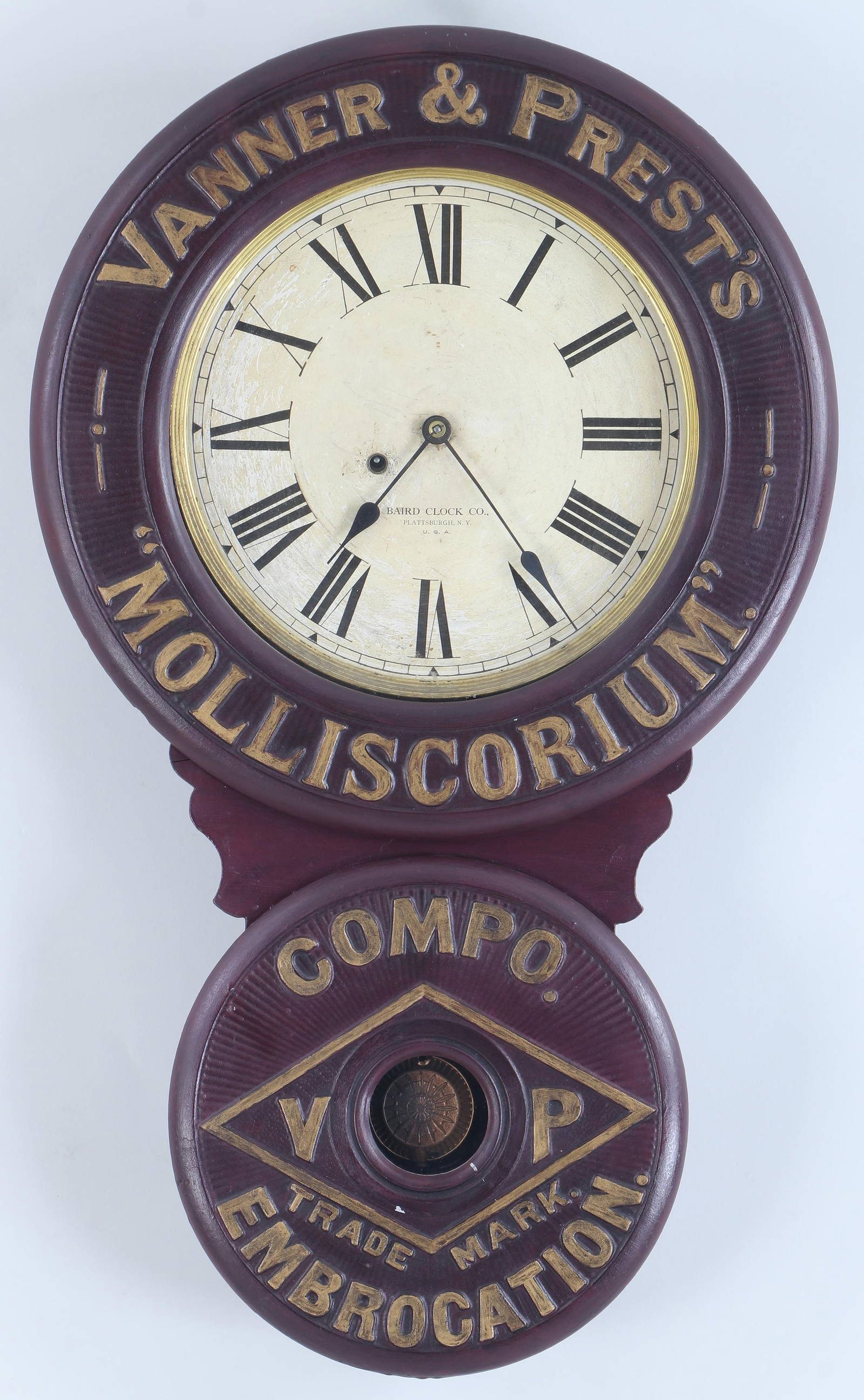 Baird Clock Co. Advertising Clock Auction