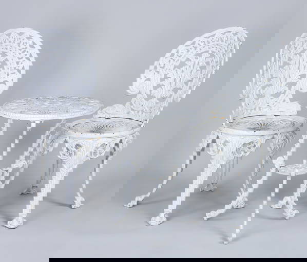 Three Piece Victorian Style Cast Iron Bistro Set