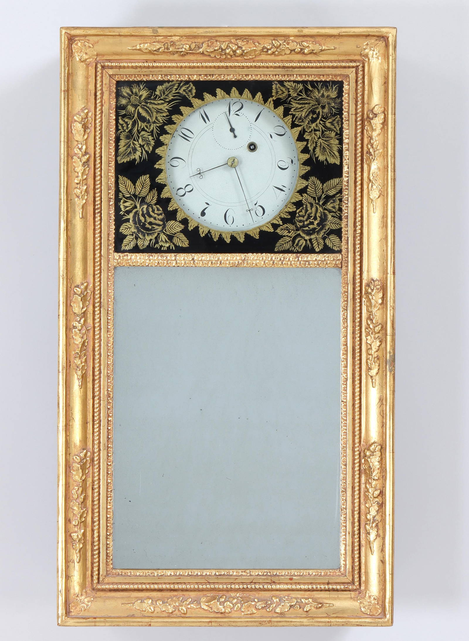 Attributed To Asa Munger, 19th Century Mirror Clock Auction
