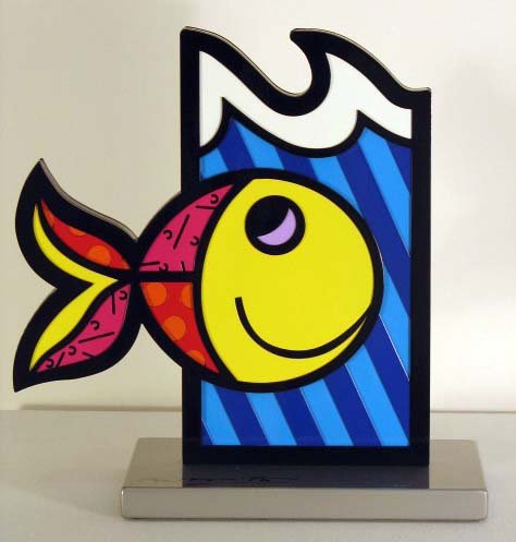 170: Romero Britto Fish Sculpture Signed Limited Edtion