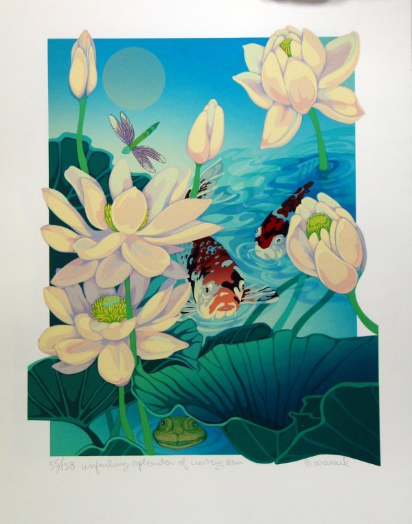 Marcel Serigraph Koy Fish Signed & Numbered