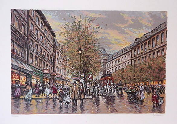 Le Blanc Paris Street Scene Signed & Numbered