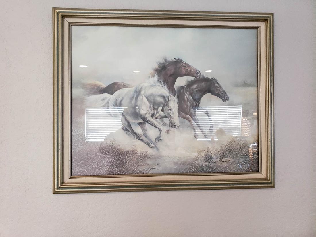 RUANE MANNING ART - 3 RUNNING HORSES