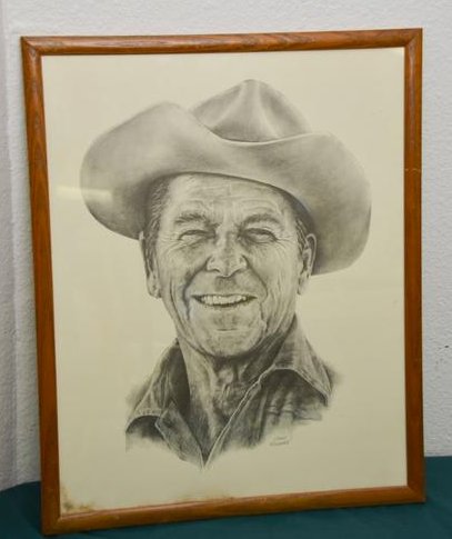 Gary Giuffre Signed President Reagan Art