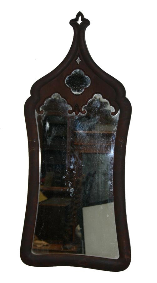 4: American Victorian Carved Gothic Hall Mirror. c. 185