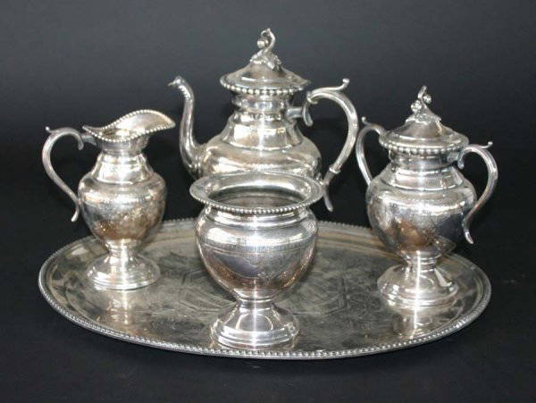 Victorian 5 Pc Tea Service Set Redfield & Rice