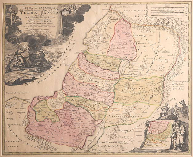 Color Map Of The Land Of Judah Israel With The Division