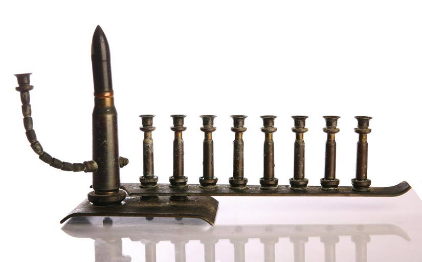 Chanuka Menorah Made Out Of Bullet Casings. 20th