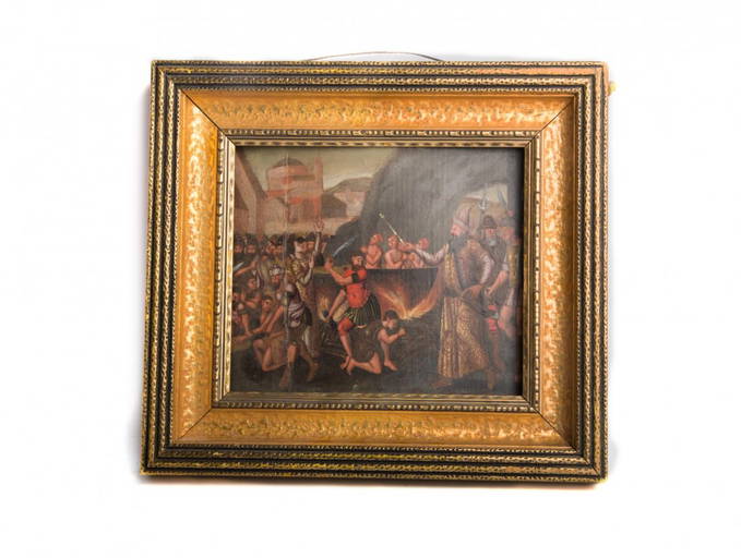 Chana And Her Seven Sons, Oil Paint On Wood, Unknown