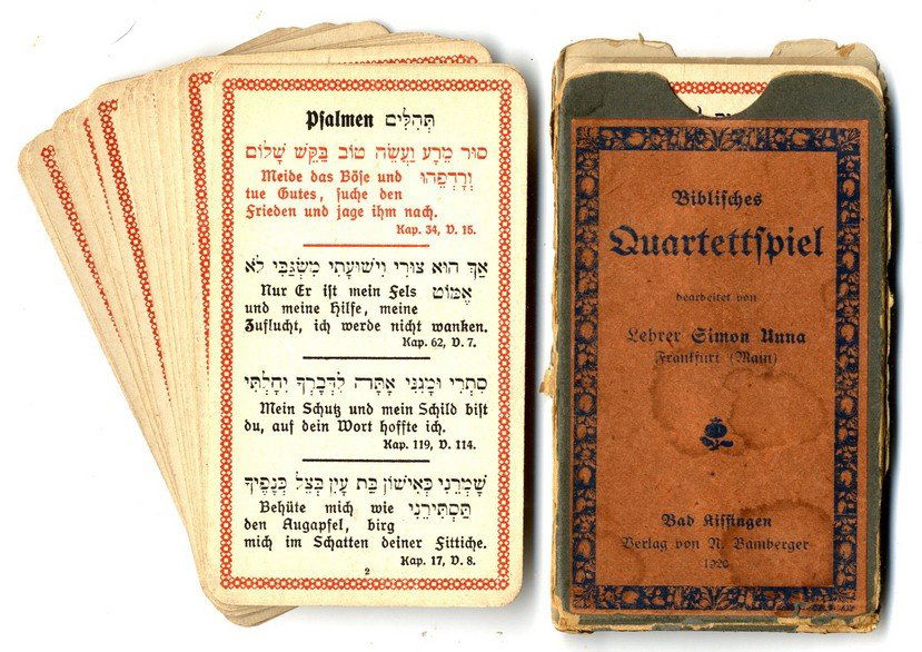 Biblisches Quartettspiel. Biblical Quartets Card Game.