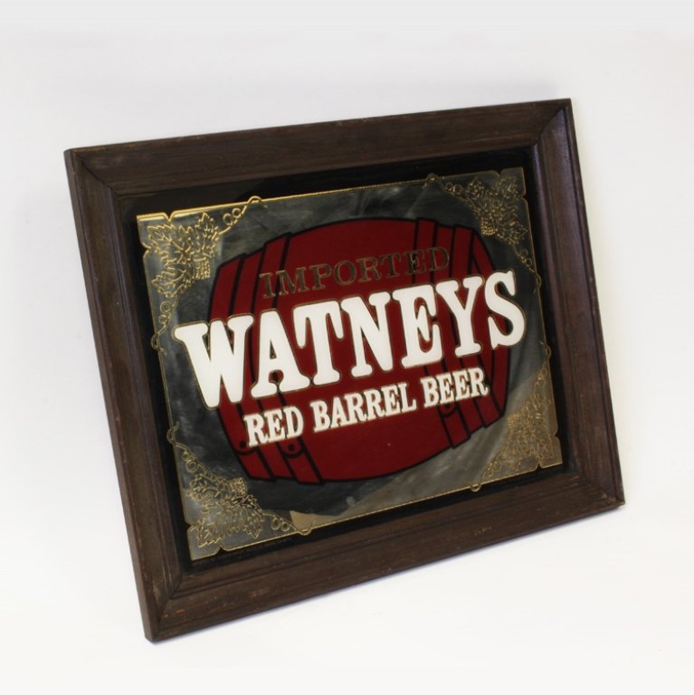 Imported Watneys Red Barrel Beer Mirror Bar Sign