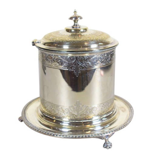 Creswick Silverplate Lidded Biscuit Container