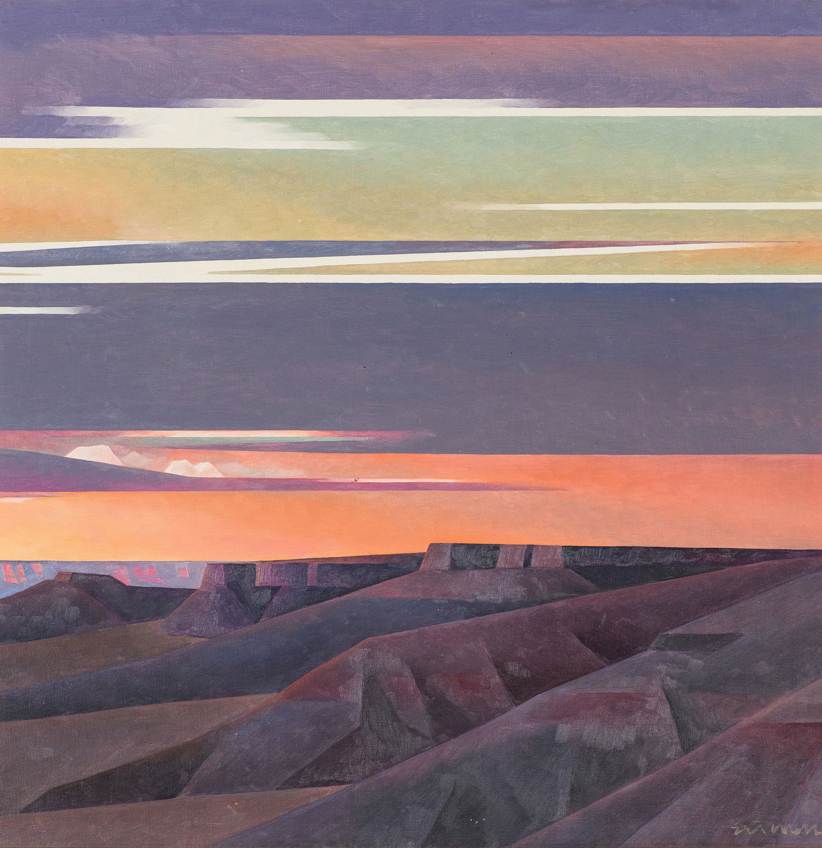 Ed Mell Sunset Landscape - Apr 22, 2023 | Larsen Art Auction In Az