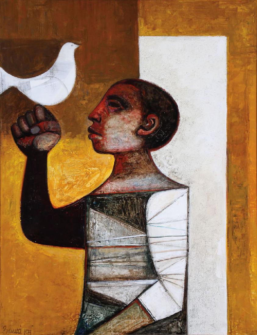 LARGE LUCIO RANUCCI OIL PAINTING 1977