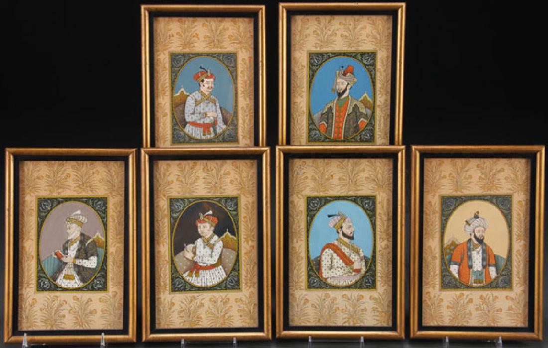 SIX MINIATURE MUGHAL PORTRAITS OF NOBLEMEN