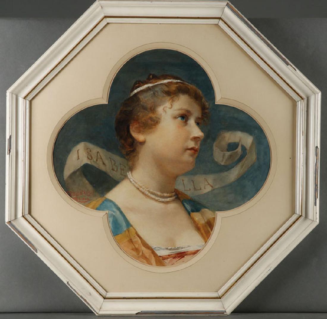 FINE ITALIAN WATERCOLOR SIGNED IROLI C. 1880