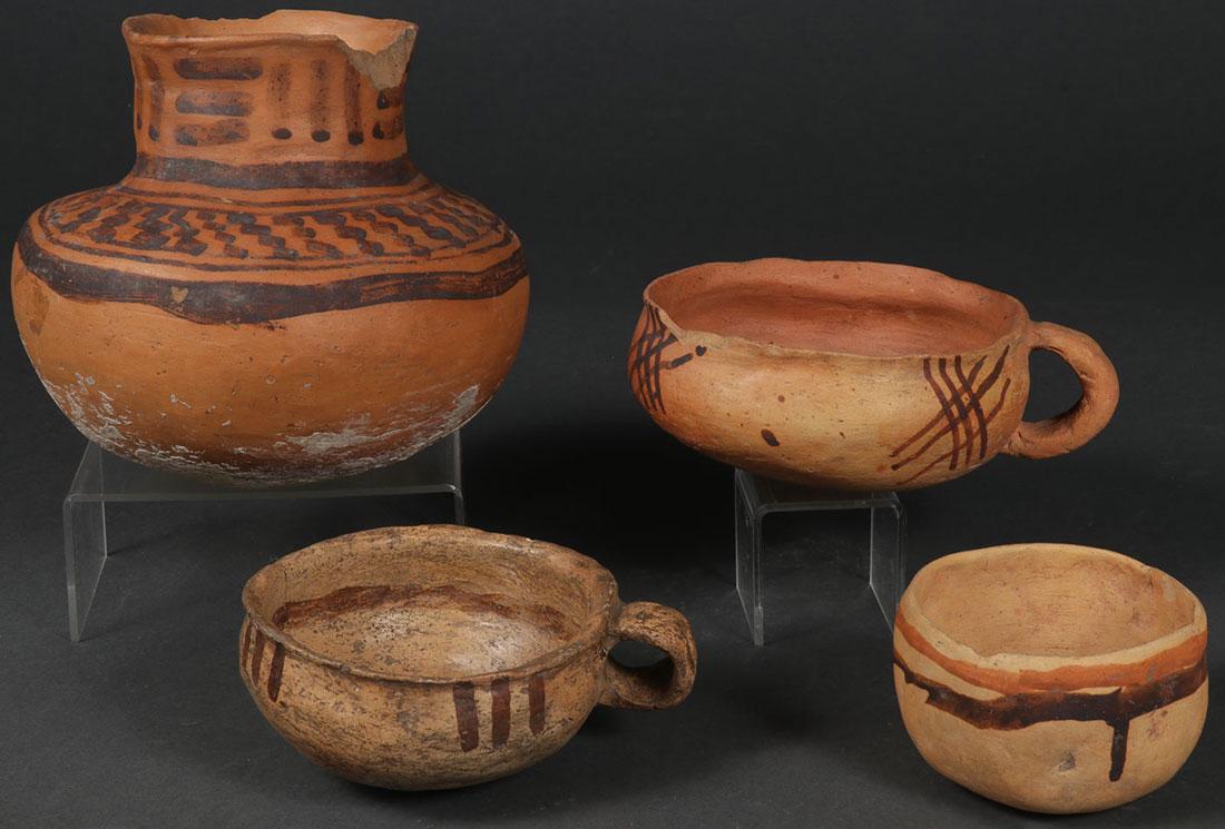 FOUR SOUTHWEST POLYCHROME JEDDITO VESSELS
