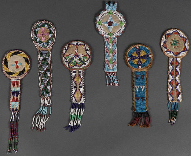 A Group Of Native American Beaded Watch Fobs