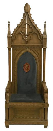 A Carved Oak Episcopal Presider's Chair