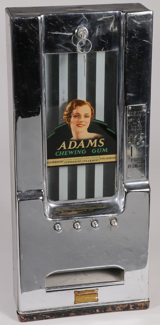 A COIN OPERATED ADAMS GUM MACHINE, CIRCA 1930S
