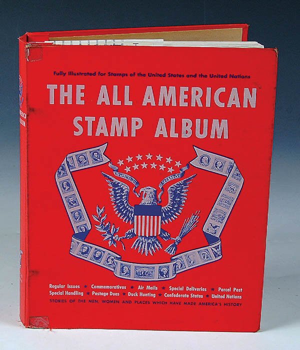 1477: A MINKUS ALL AMERICAN STAMP ALBUM. Extensive. C