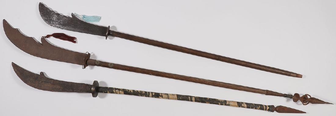 THREE CHINESE POLEARMS
