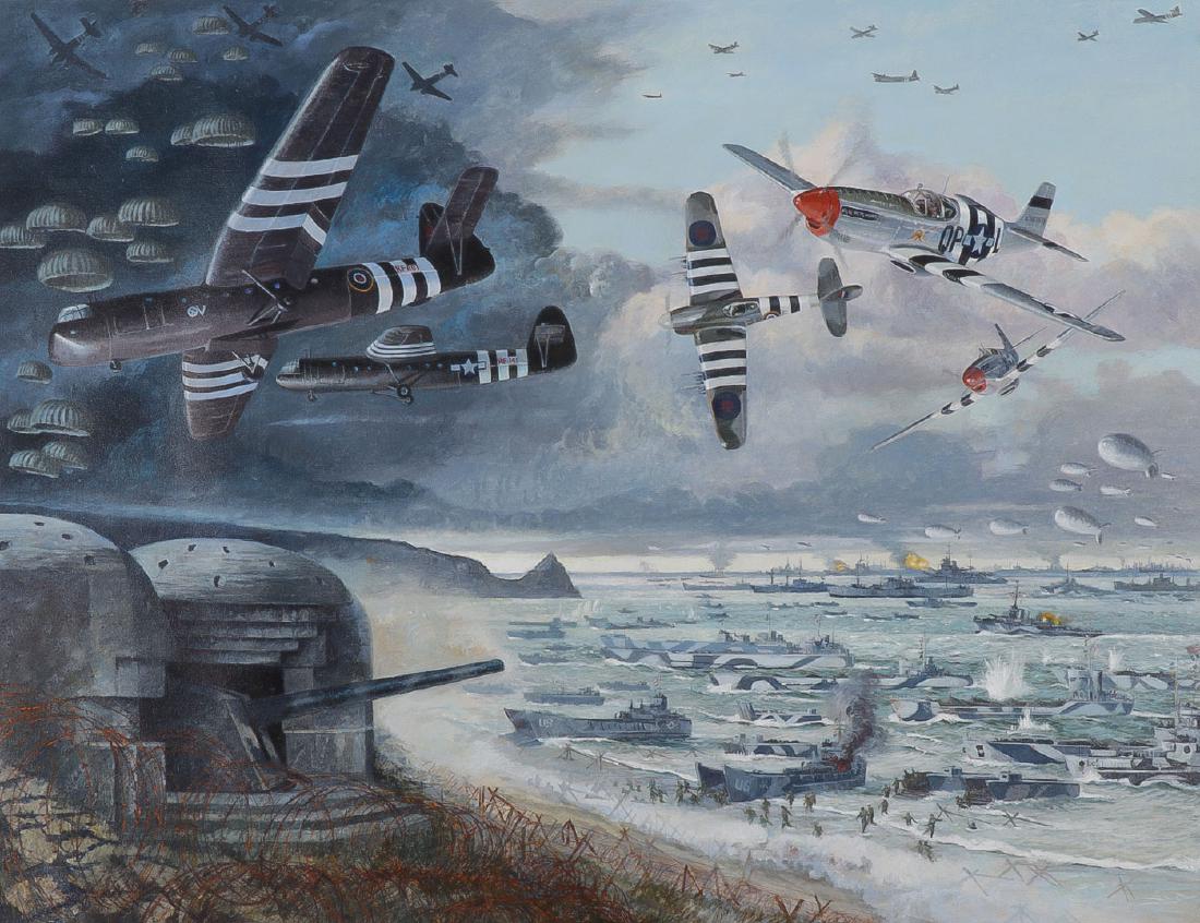 ORIGINAL D-DAY THEME PAINTING