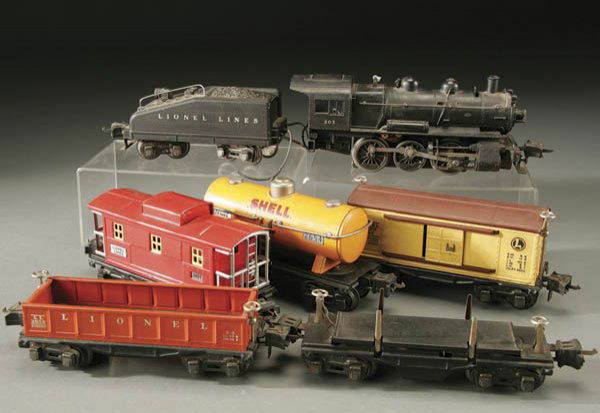 A 7 Piece Lionel Train Set Circa 1930's Comprisin