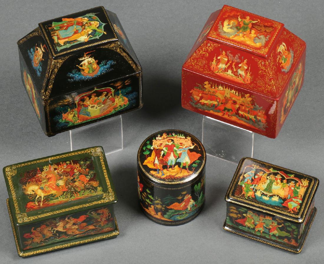 FIVE QUALITY RUSSIAN LACQUER BOXES, CIRCA 1985 - Jul 30, 2019 | Jackson ...