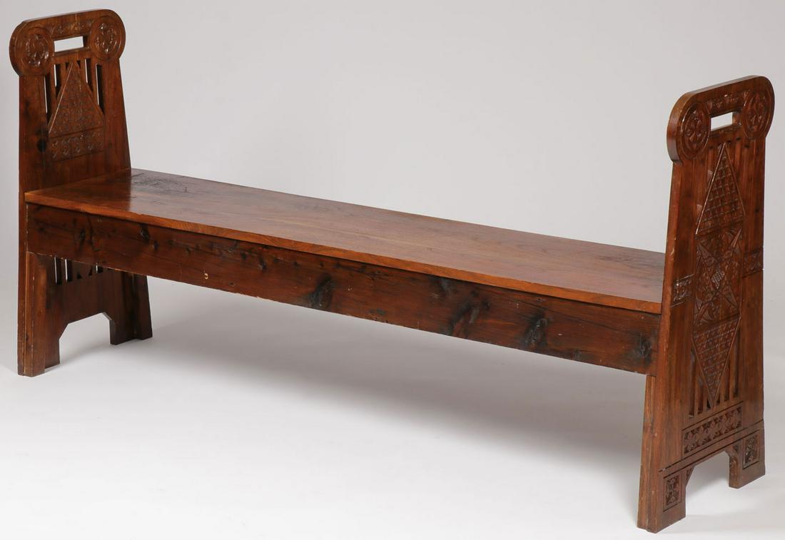 GREAT ARTS & CRAFTS CHIPPED CARVED BENCH - Nov 20, 2019 | Jackson's ...