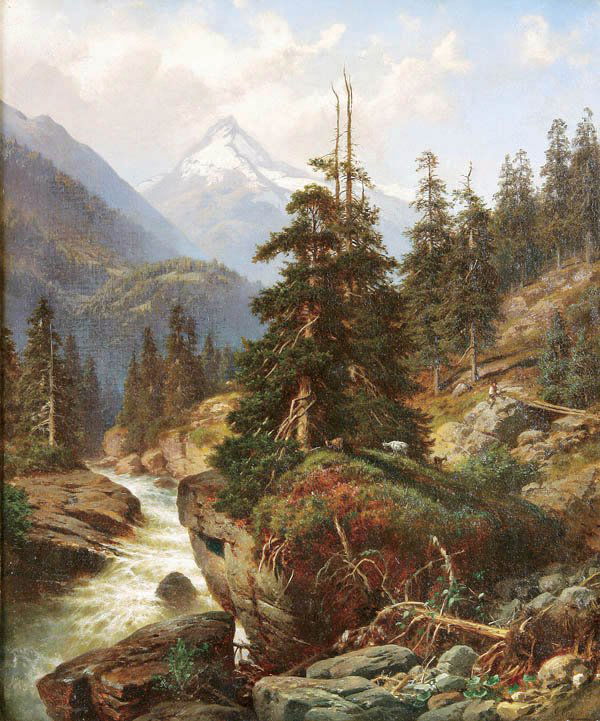 43: Georg Engelhardt (German 1823-1883) Alpine Stream