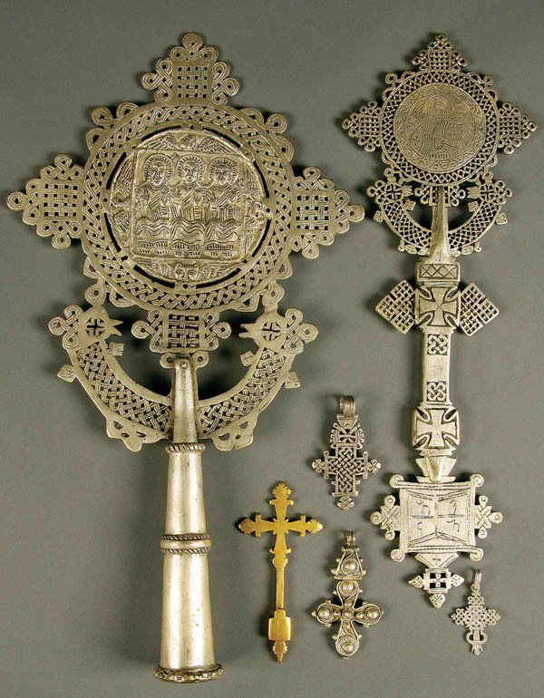 433: A GROUP OF SIX COPTIC/ETHIOPIAN CROSSES including