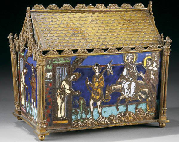 A Limoges Champleve Enamel Reliquary