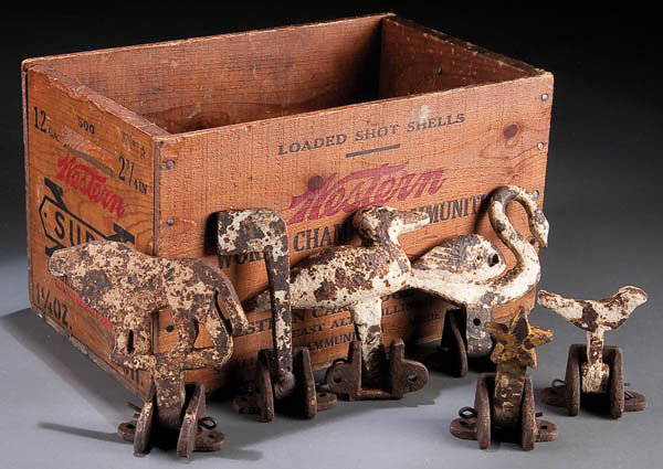 Six Vintage Shooting Gallery Targets, Early 20th