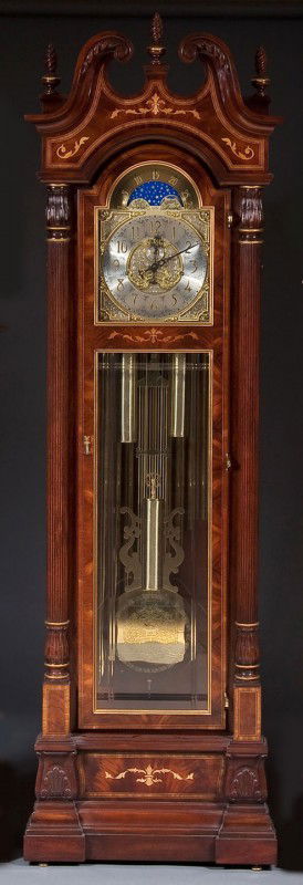 682: CHARLES R. SLIGH TALL CASE CLOCK WITH TUBE CHIMES