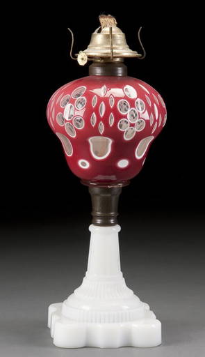 Early American Sandwich Glass Oil Lamp