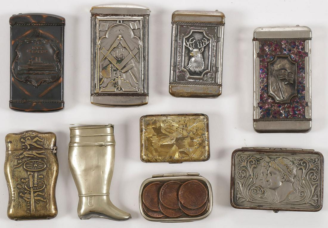 NINE UNIQUE MATCH SAFES - Jul 19, 2022 | Jackson's International ...