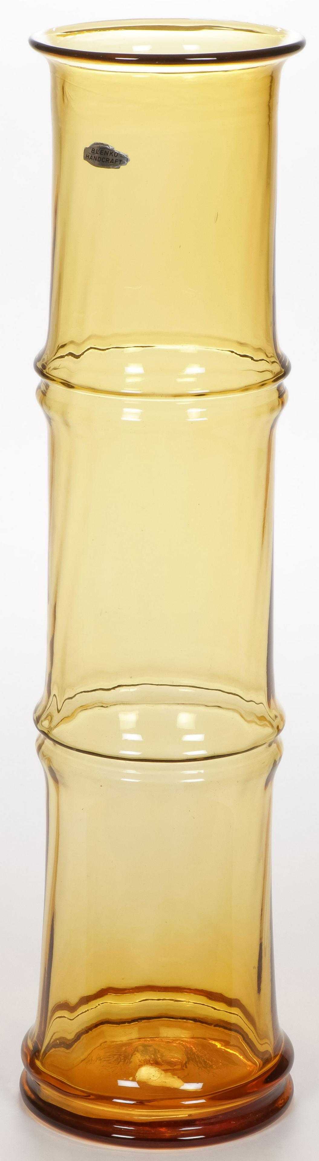 Don Shepherd For Blenko Amber Bamboo Vase Auction