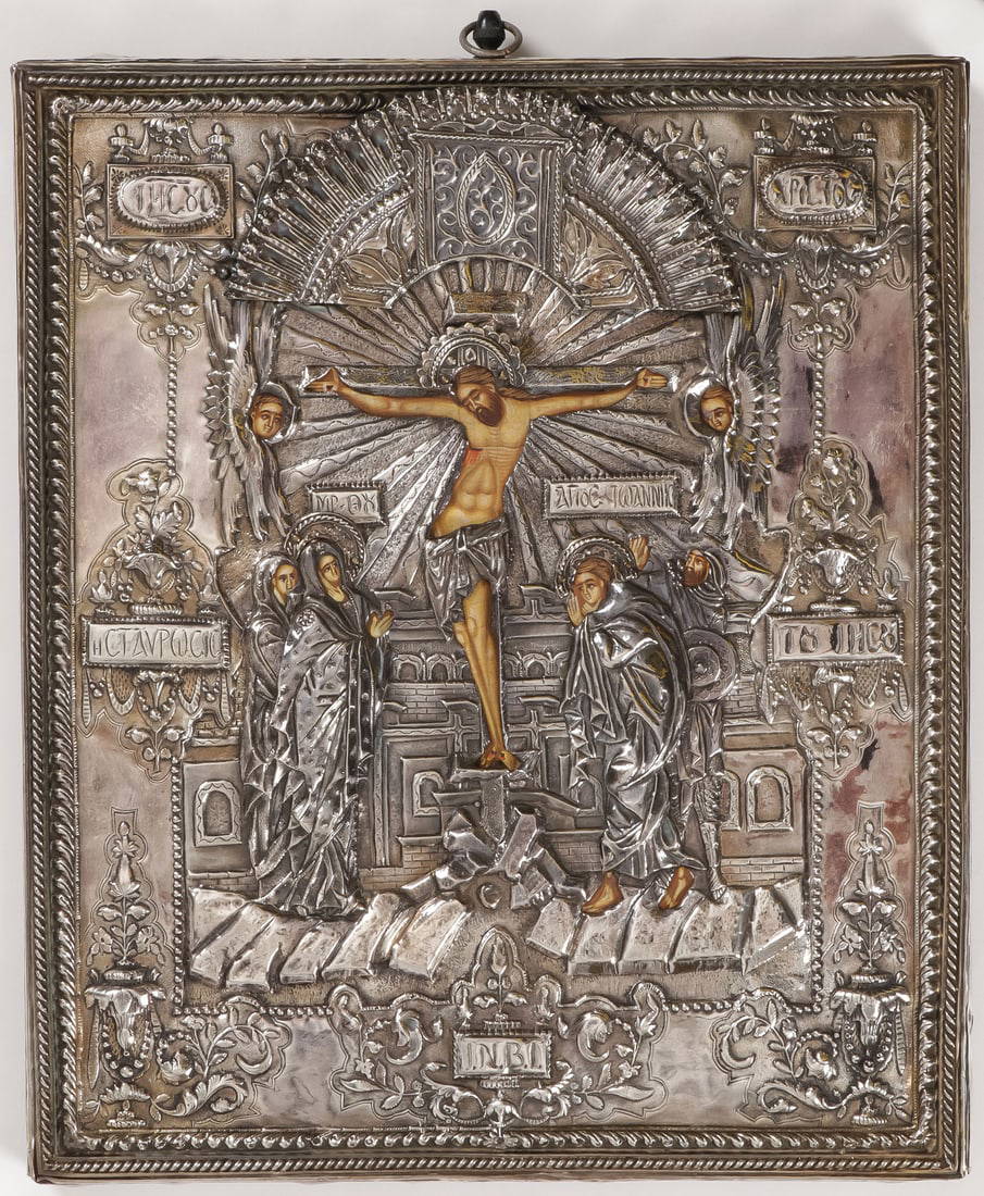 Impressive Orthodox Icon Of The Crucifixion Auction