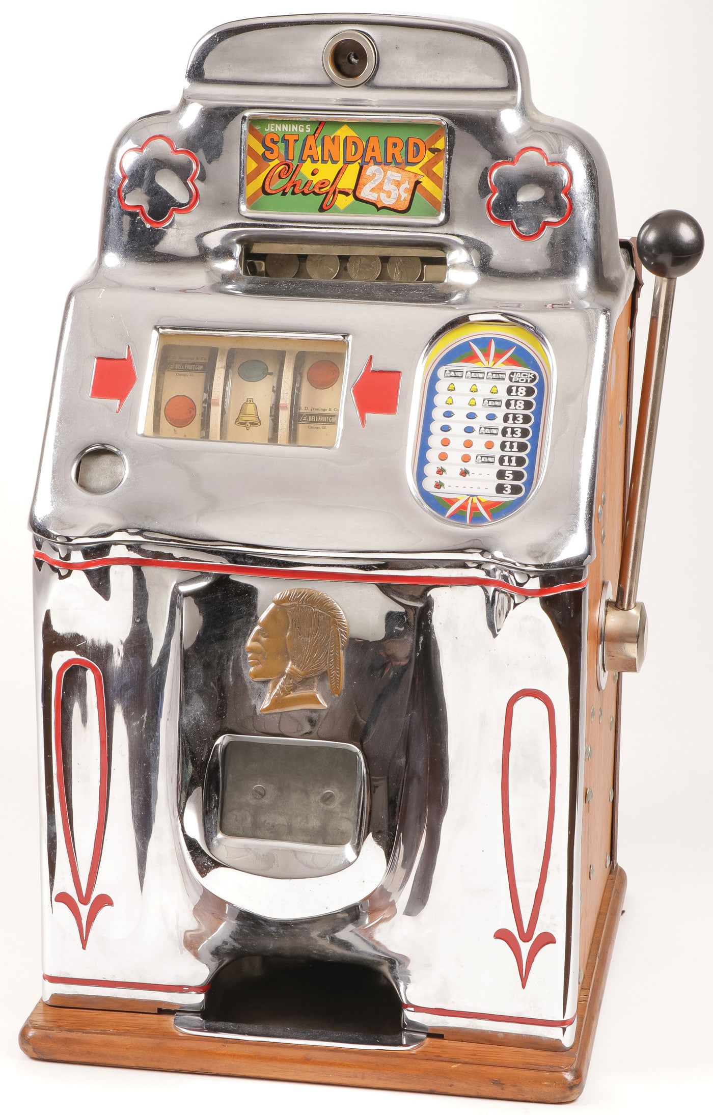 Jennings 25 Cent Standard Chief Slot Machine Auction